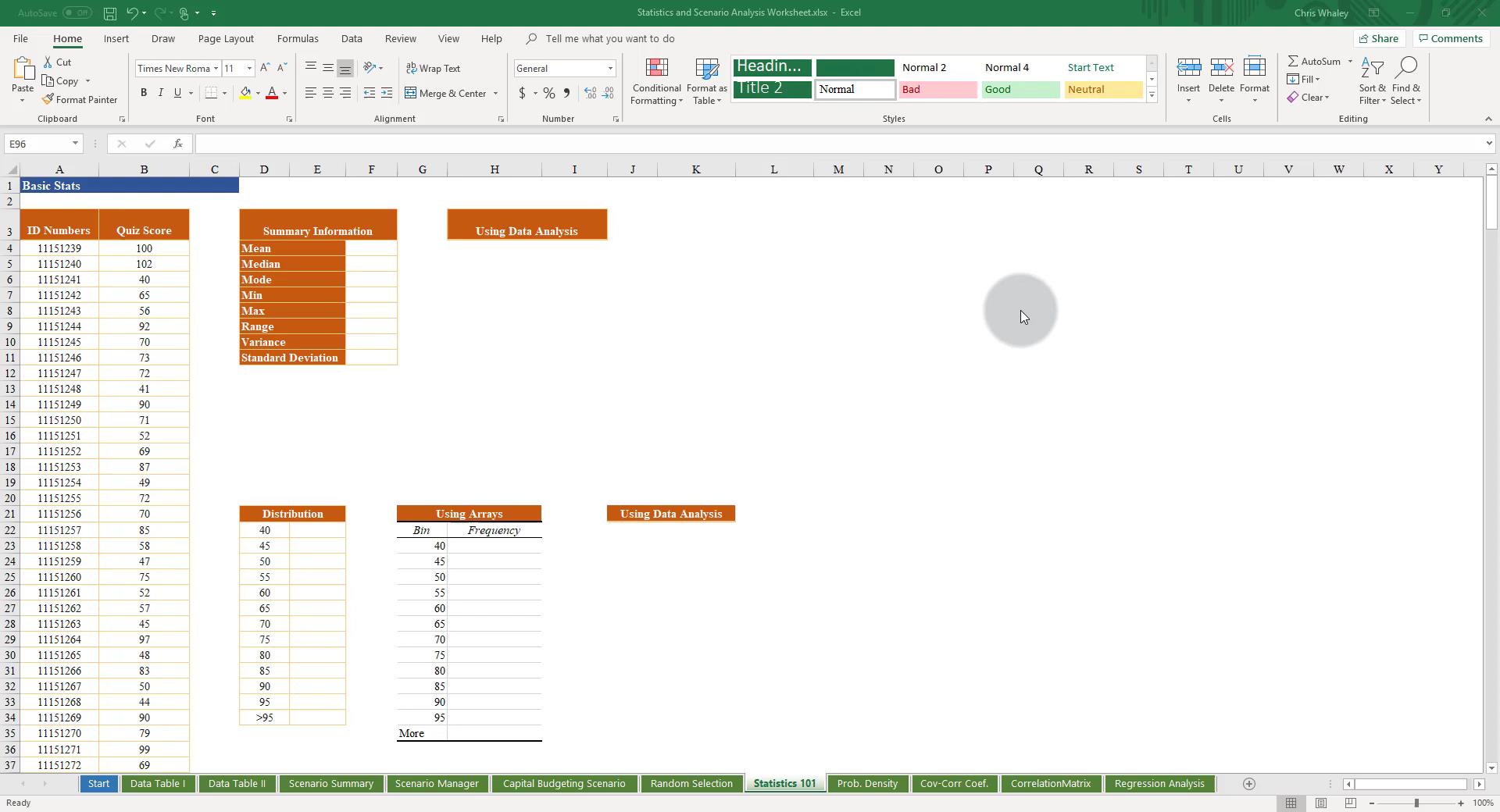 M3U1 Basic Summary Statistics In Excel
