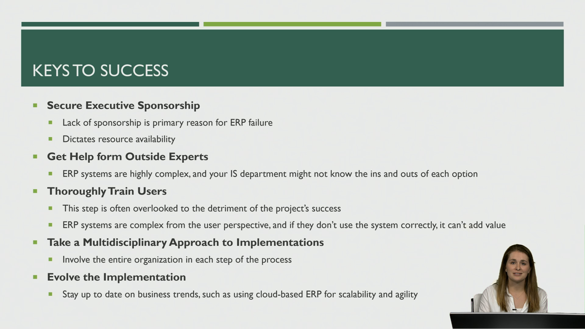 M7 Keys to Successfully Implementing Enterprise Systems